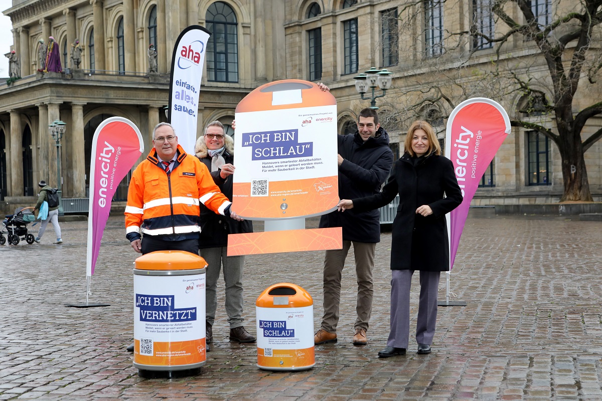 Smarte Abfallbehälter für Hannovers City